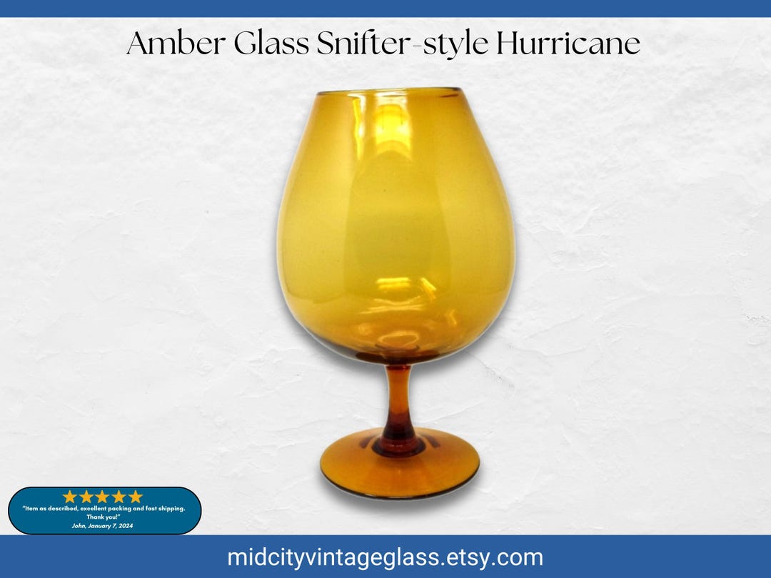 Oversized Amber Glass Brandy Snifter: Mid-century Modern Empoli Style ...