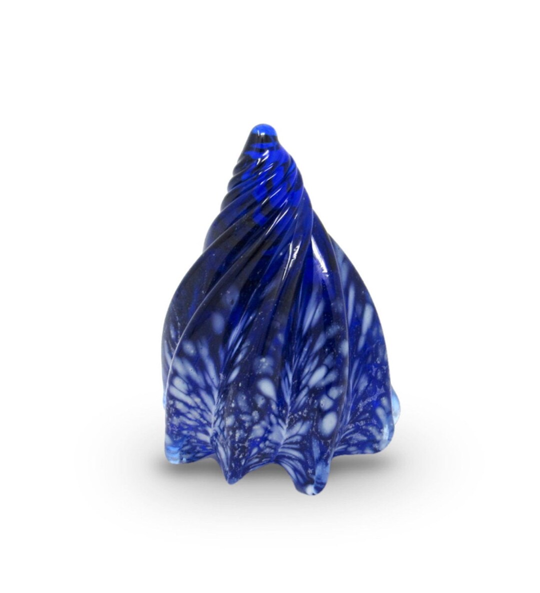 Glass Conch Shell Paperweight in Cobalt and White - Etsy