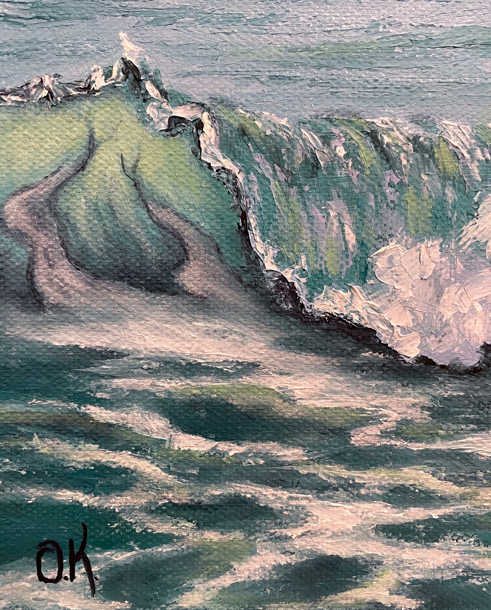 Impasto Seascape Oil Painting: Original Ocean Wave Art (6x6x1.5) - Etsy
