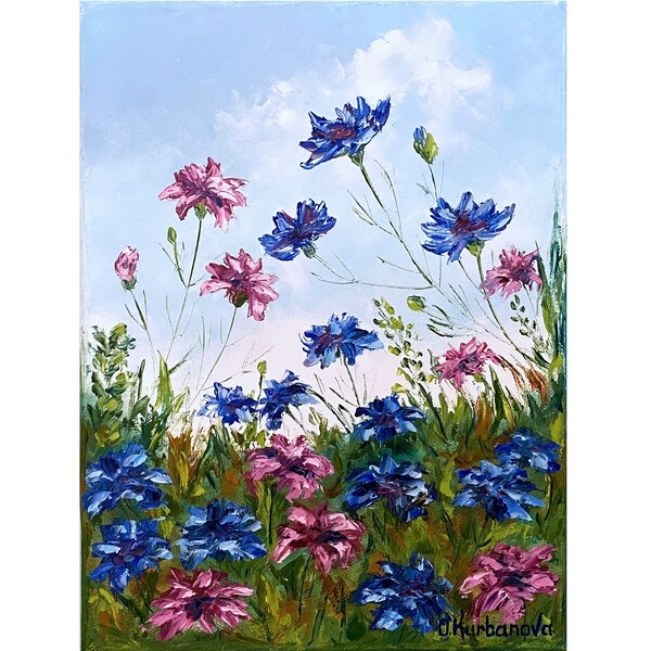 Cornflowers Painting - Etsy