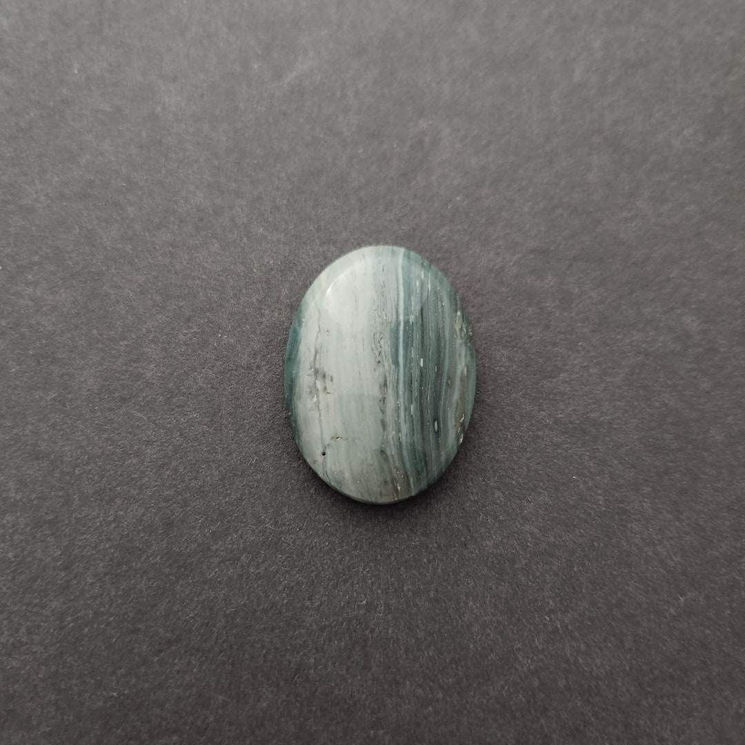 Gary Green Jasper/larsonite Cabochon, Designer Cabochon, Hand Cut, Oval ...