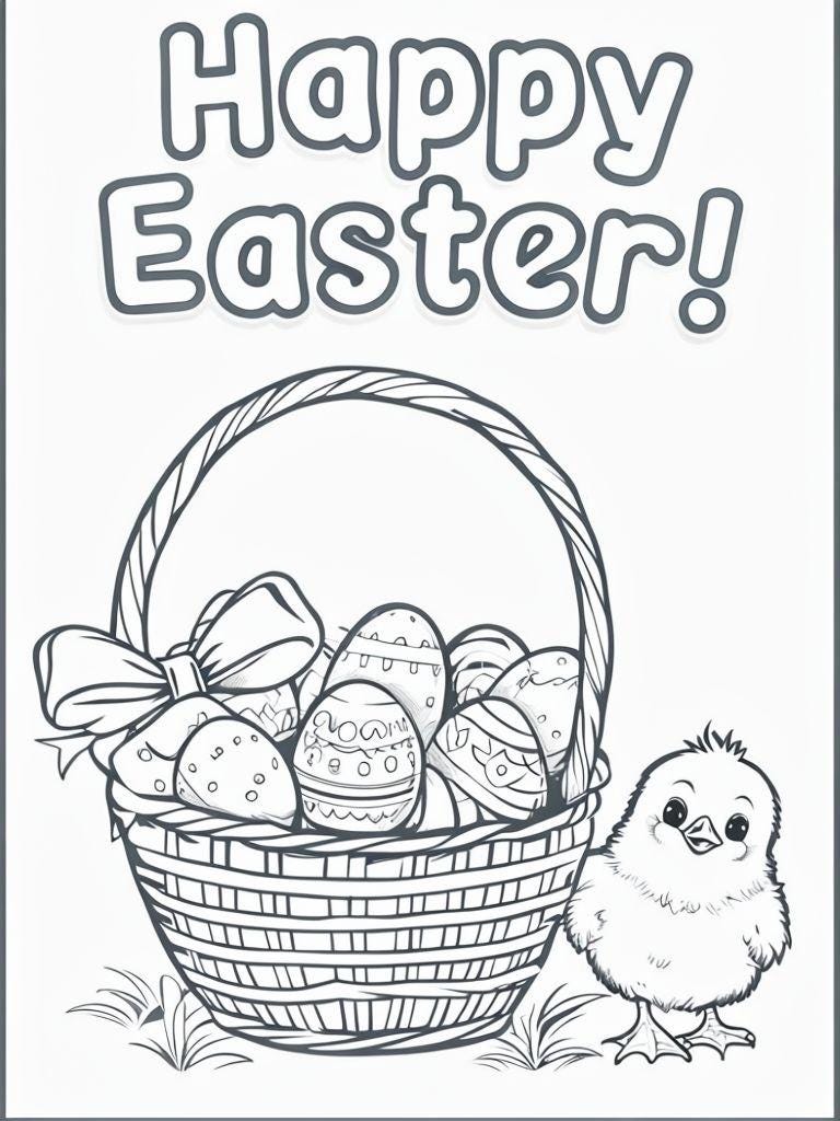 Fun Easter Coloring Pages - Etsy