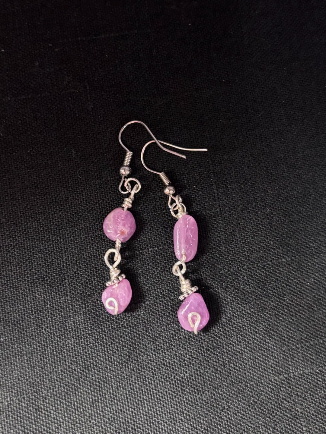 Rhubarb Pie Dainty Homemade Ruby Wire Wrapped Dangly Earrings - Etsy