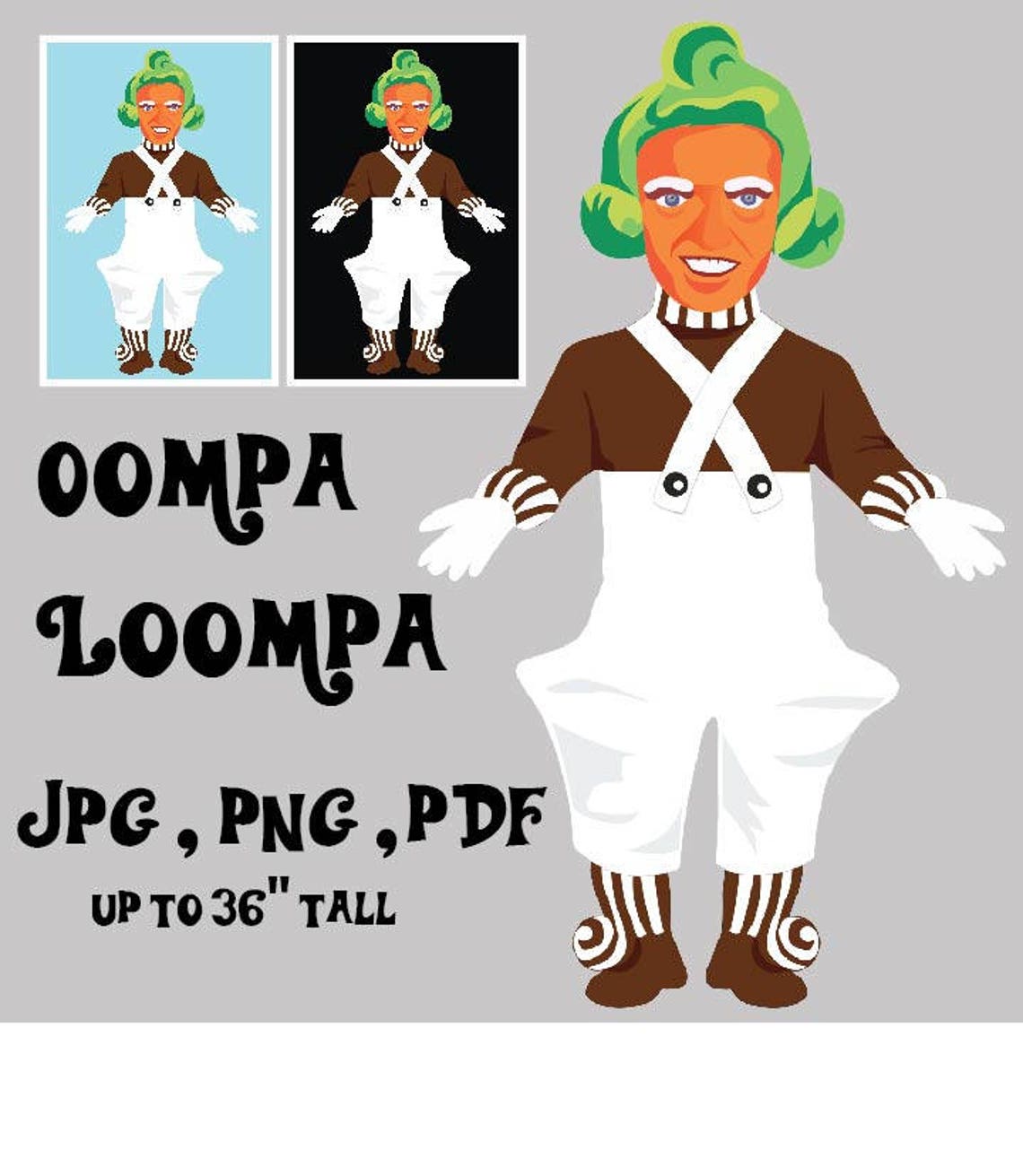 High Resolution Oompa Loompa Candy Maker Willy Wonka Clip Art for ...