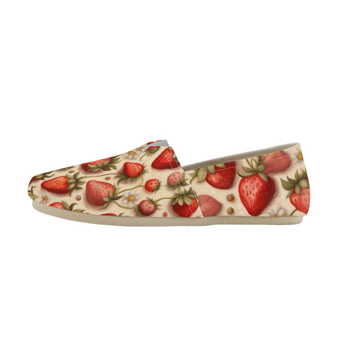 Tan Strawberry Casual Shoes Every Day Slip on Shoes Womens Mens Unisex ...