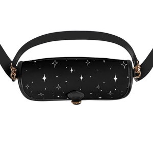 Minimalist Black Diamond Sparkle Stars Small Buckle Bag, Celestial ...