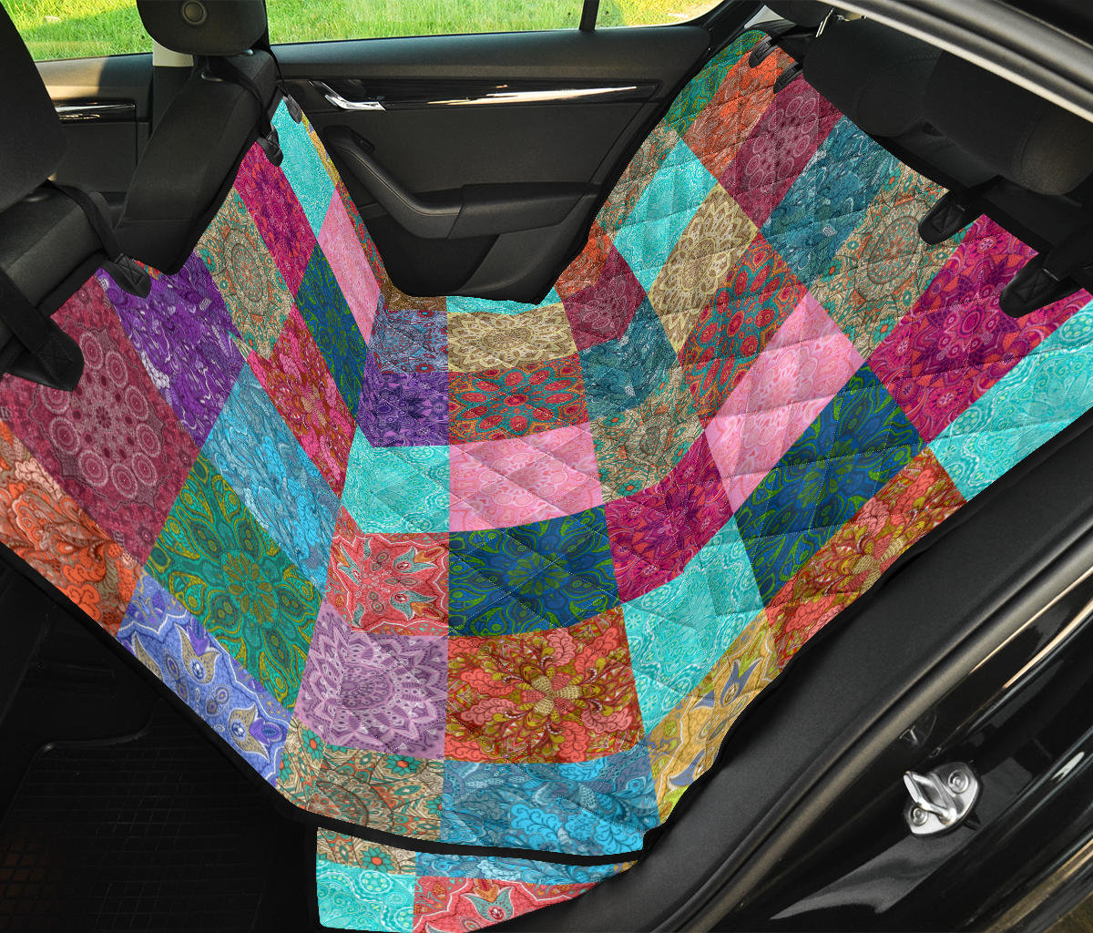Boho Colorful Patchwork Pattern Car Back Covers Seat Pet Seat | Etsy