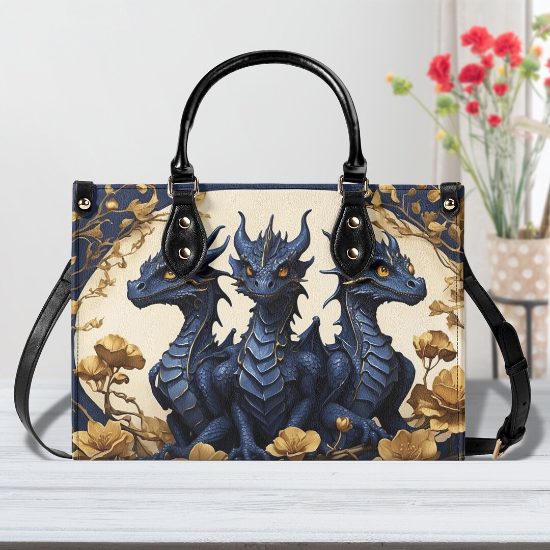 Blue Dragon Purse, Faux Leather Hand Bag, Unique Fantasy Womens ...