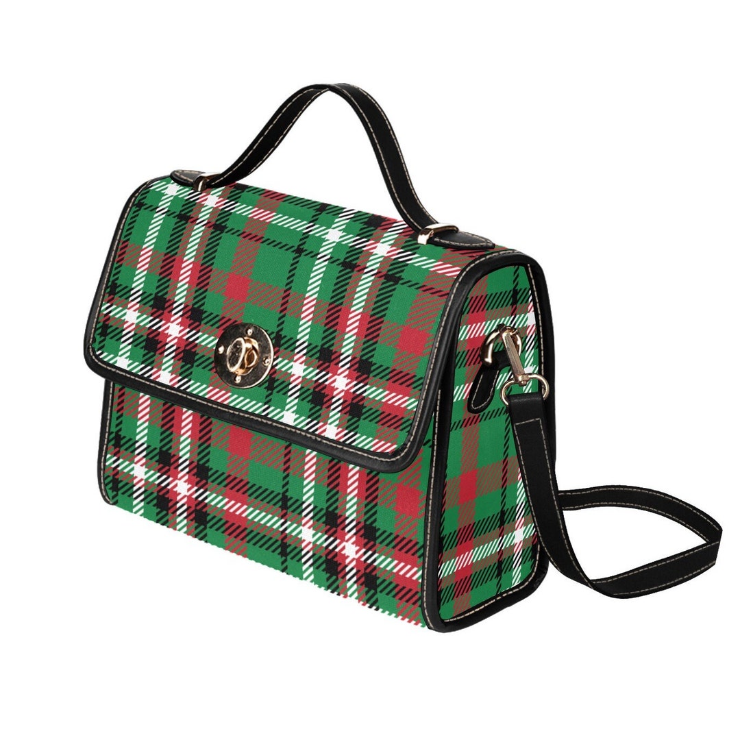 Christmas Green Plaid Purse, Satchel Bag, Holiday Edition Handbag ...