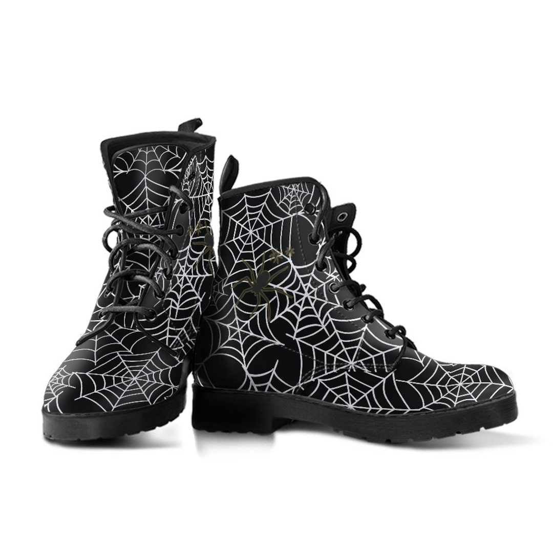 Spiderweb Combat Boots Men's Women's Spiders Webs - Etsy