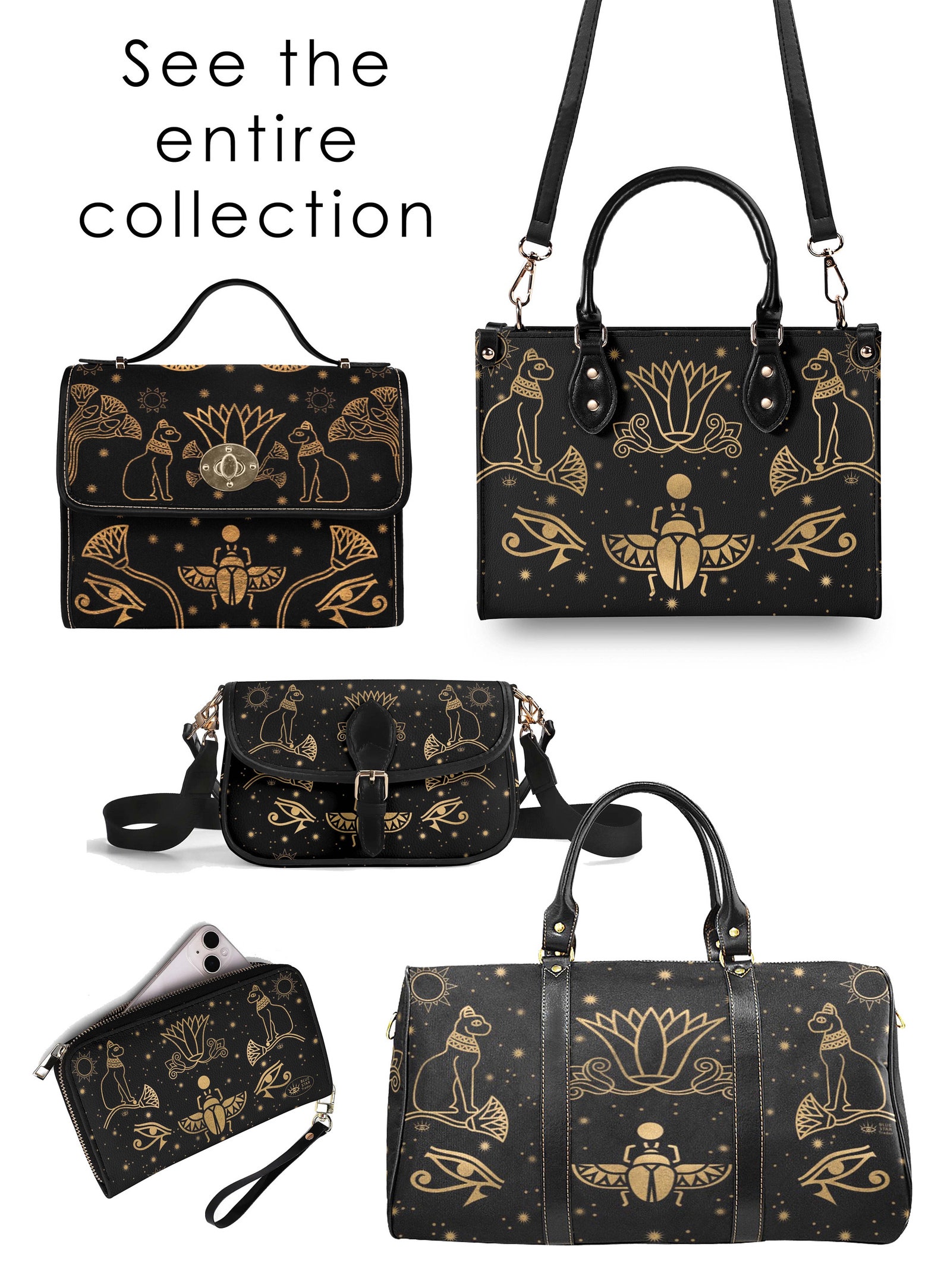 Egyptian Scarab Beetle Purse, Egyptian Cat Satchel Hand Bag, Cute ...