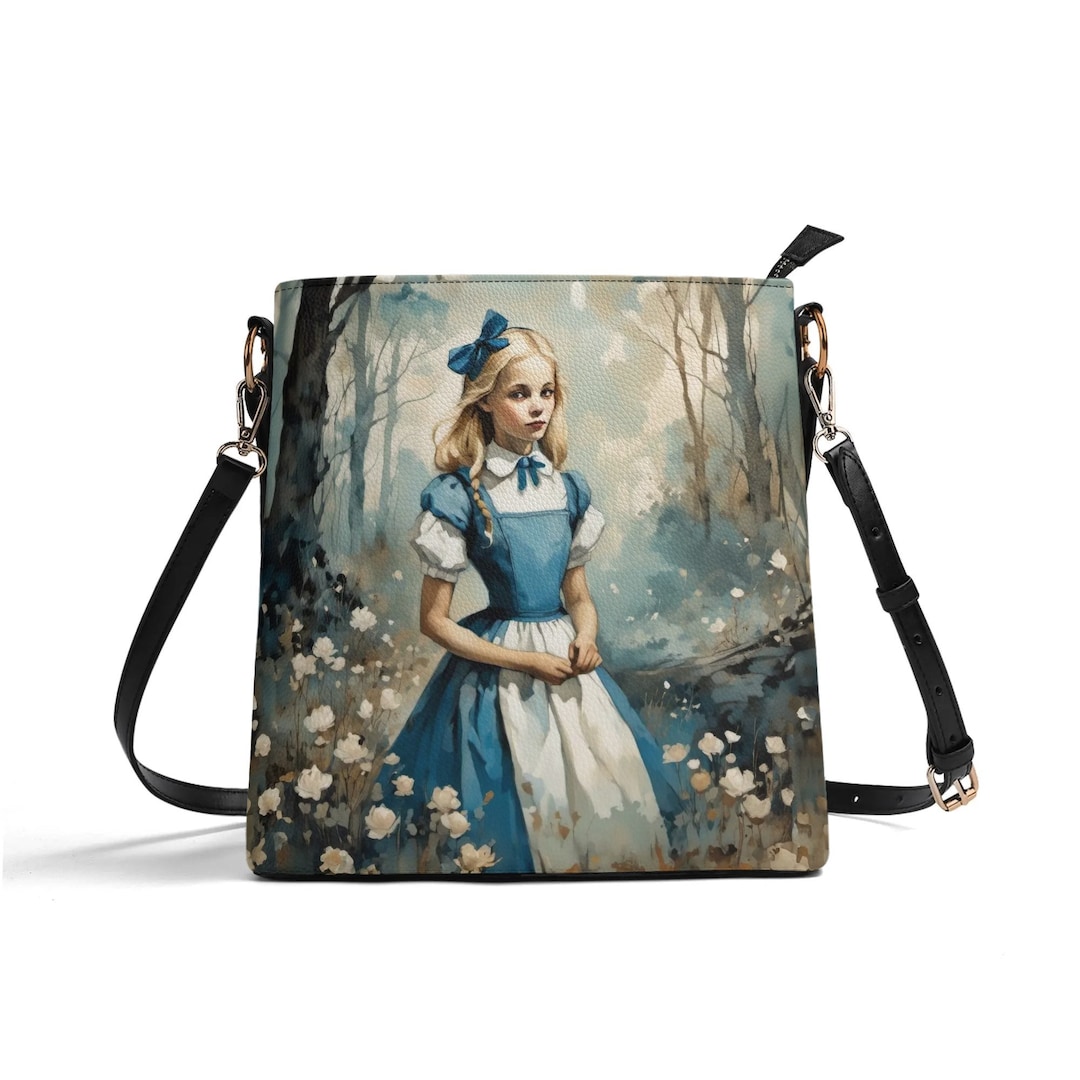 Alice in Wonderland Girl Purse, Blue Vintage Storybook Illustration ...