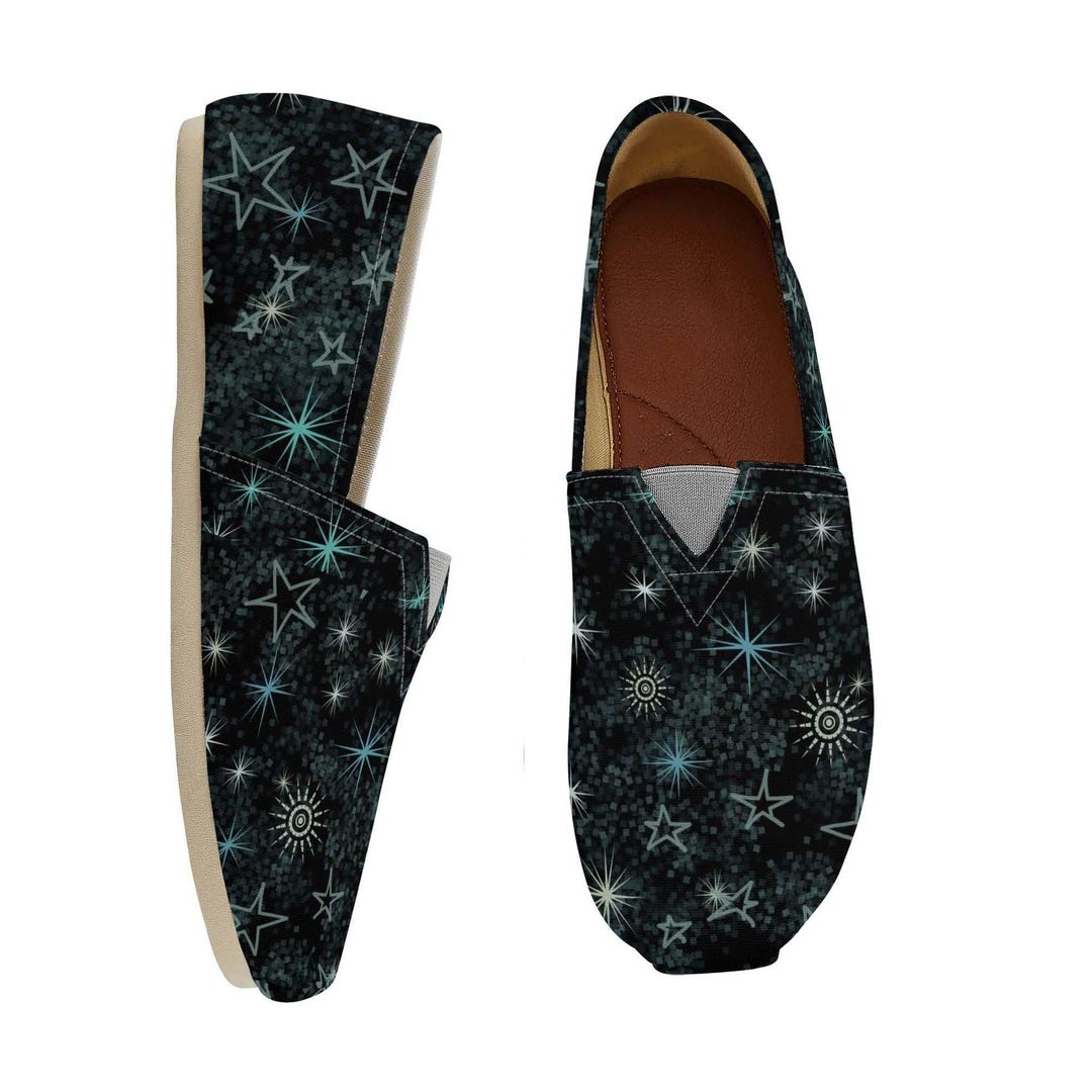 Night Sky Black Blue Celestial Shoes, Womens Mens Casual Shoes ...