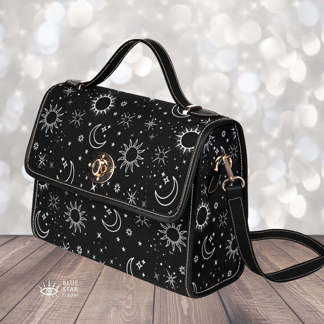 Celestial Suns Moons Canvas Bag, Cute Witch Bag, Cross Body Purse ...