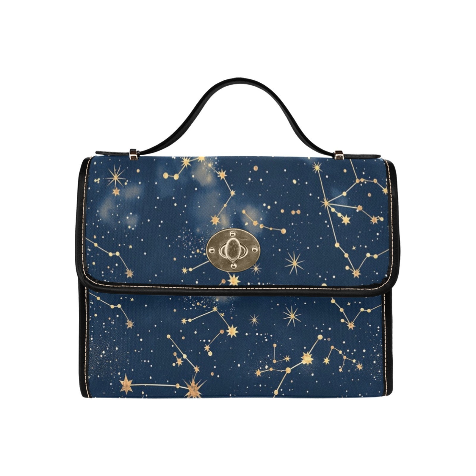 Blue Constellations Celestial Canvas Bag, Cute Stargazing Cross Body ...