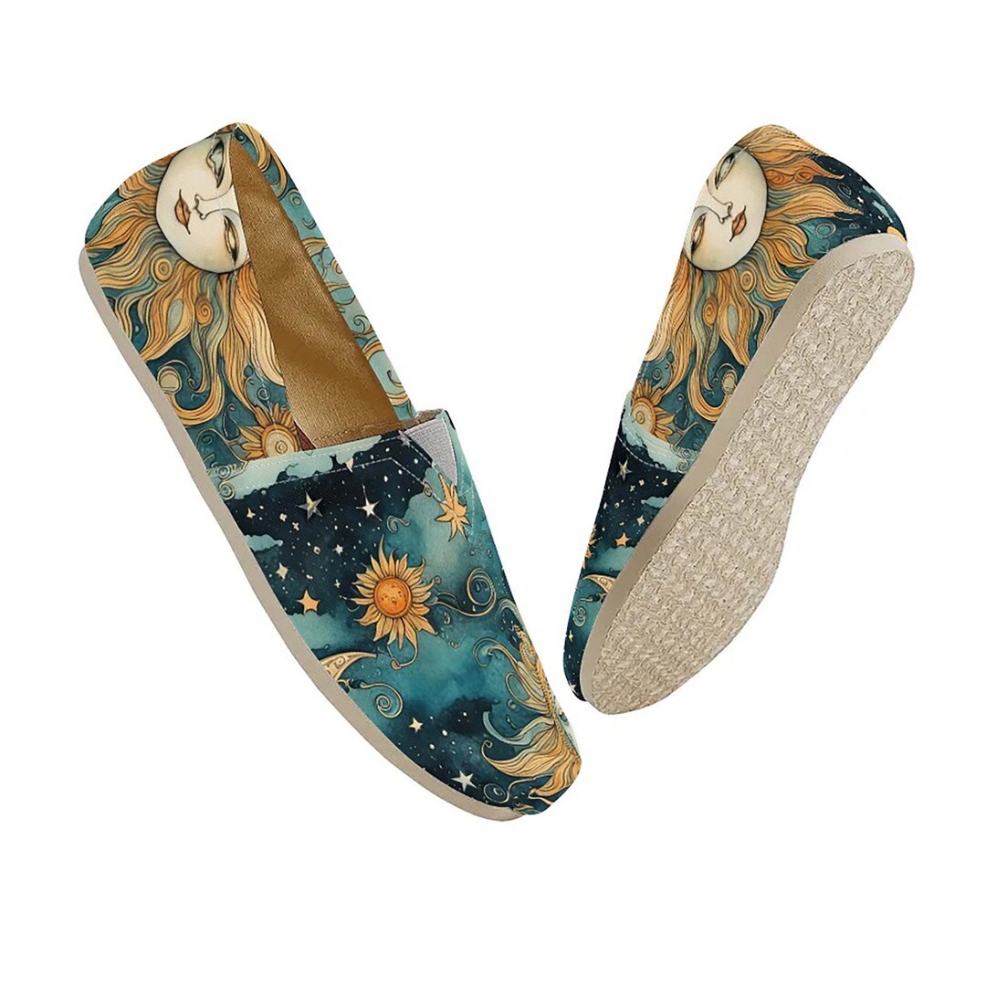 Sun Goddess Casual Shoes - Every Day Slip on Shoes - Blue Yellow ...