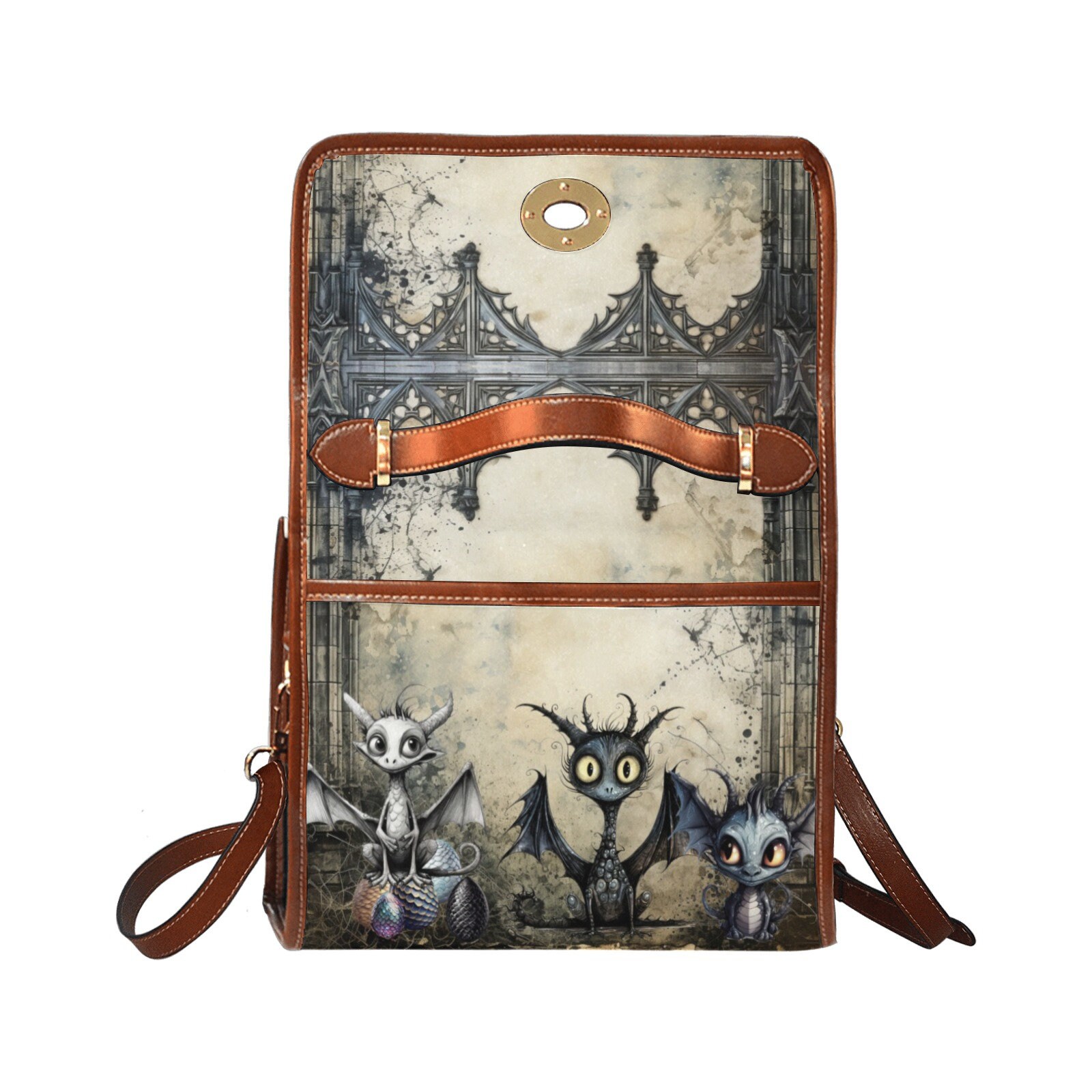 Quirky Gothic Dragon Purse, Unusual Gift, Grunge Canvas Satchel Bag ...