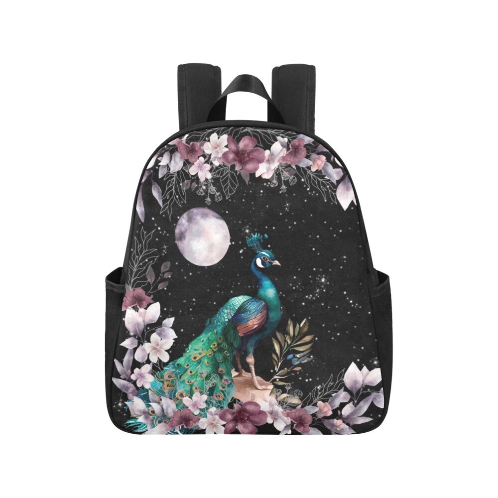 Magestic Peacock Backpack Full Moon Backpack Cottagecore - Etsy