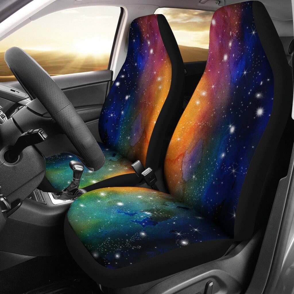 Celestial Colorful Outer Space Car Seat Covers Teal Blue Gold | Etsy