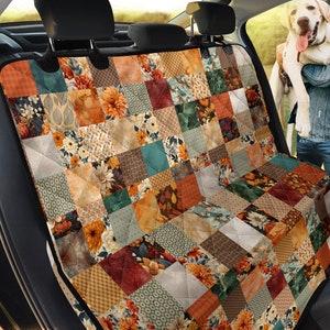 Boho Autumn Patchwork Pattern Car Back Covers Seat Pet Seat Protector ...