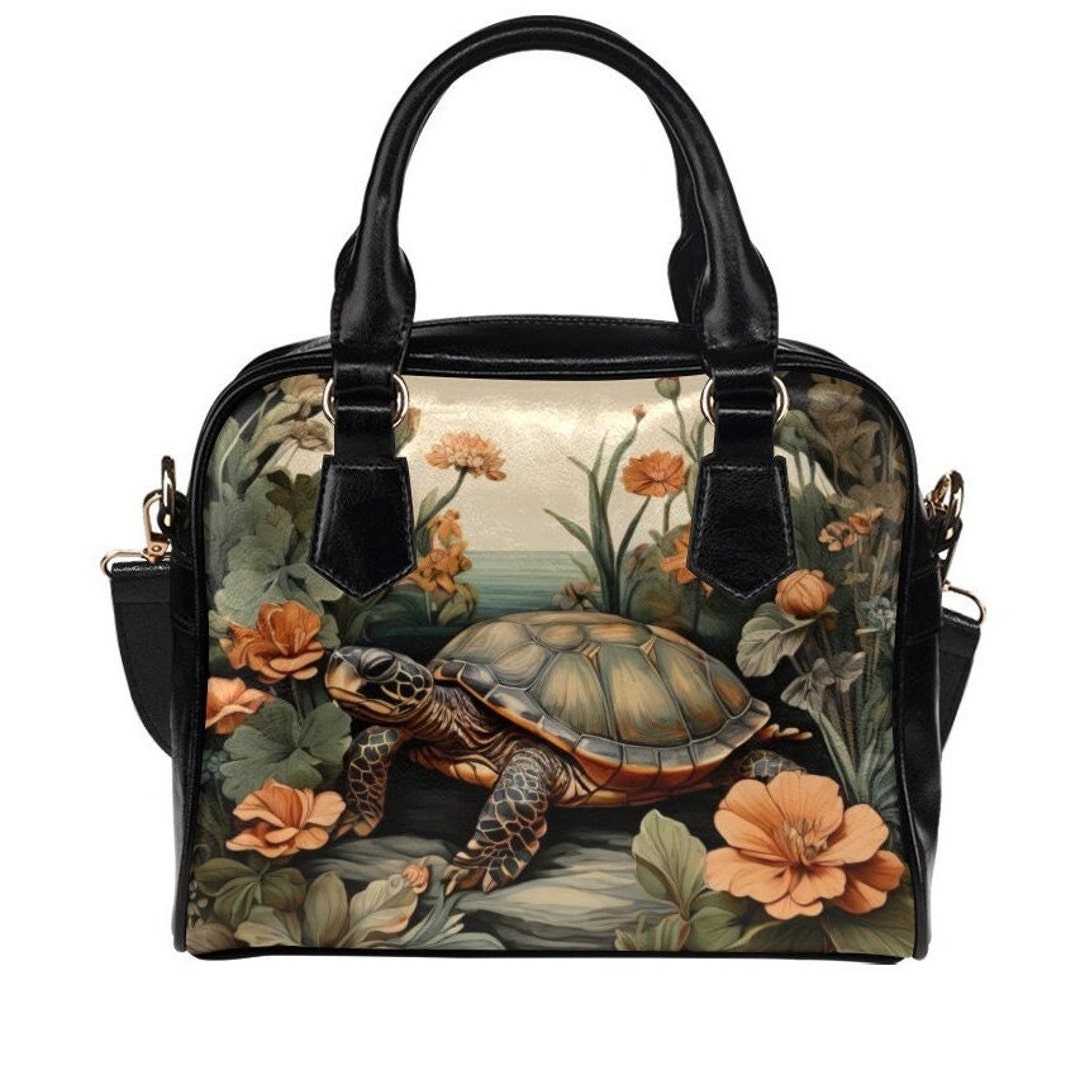Turtle Purse Handbag, Tortoise Shoulder Bag, Womens Bowler Bag Satchel ...