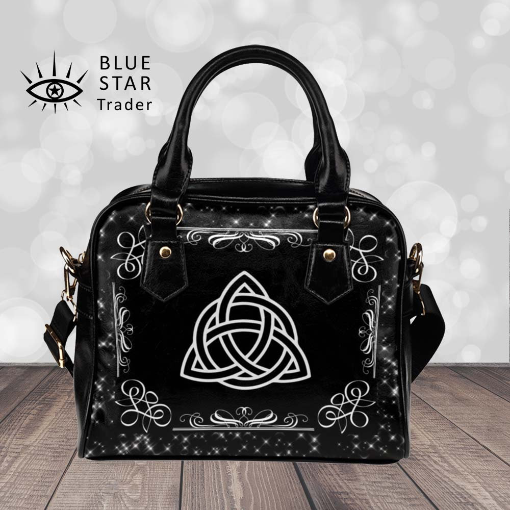 Triquetra Witch Purse | Wicca Protection Black Shoulder Bag | Celtic ...
