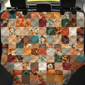 Boho Autumn Patchwork Pattern Car Back Covers Seat Pet Seat Protector Printed Quilt Design - Etsy
