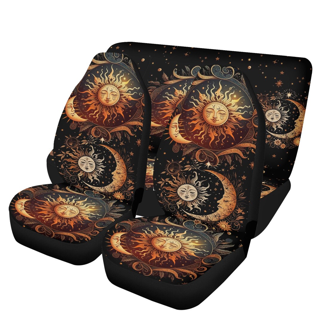 Celestial Car Seat Covers Set, Suns Moons Stars Galaxy Vehicle ...