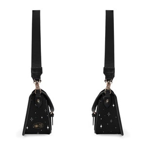 Minimalist Black Diamond Sparkle Stars Small Buckle Bag, Celestial ...