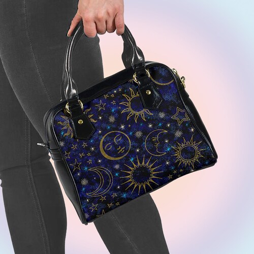 Vintage Paper Celestial Design Artistic Small Vegan Handbag | Etsy