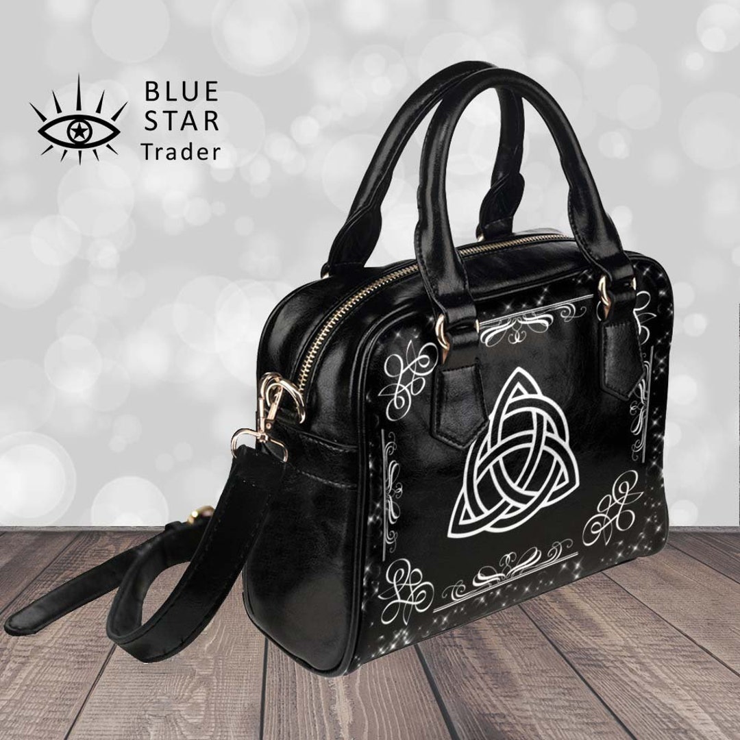 Triquetra Witch Purse | Wicca Protection Black Shoulder Bag | Celtic ...