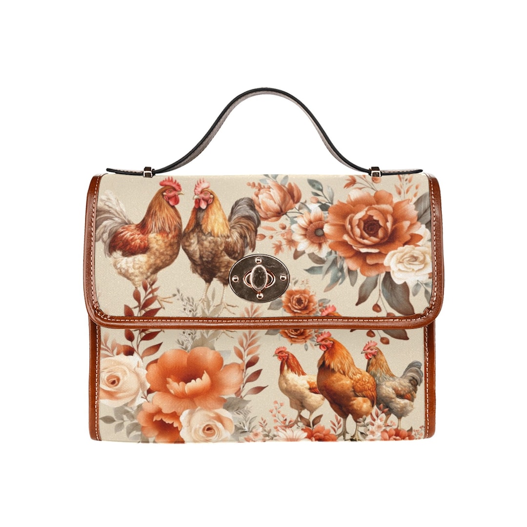 Autumn Chickens Purse, Cottagecore Satchel Handbag, Crossbody Bag, Farm ...
