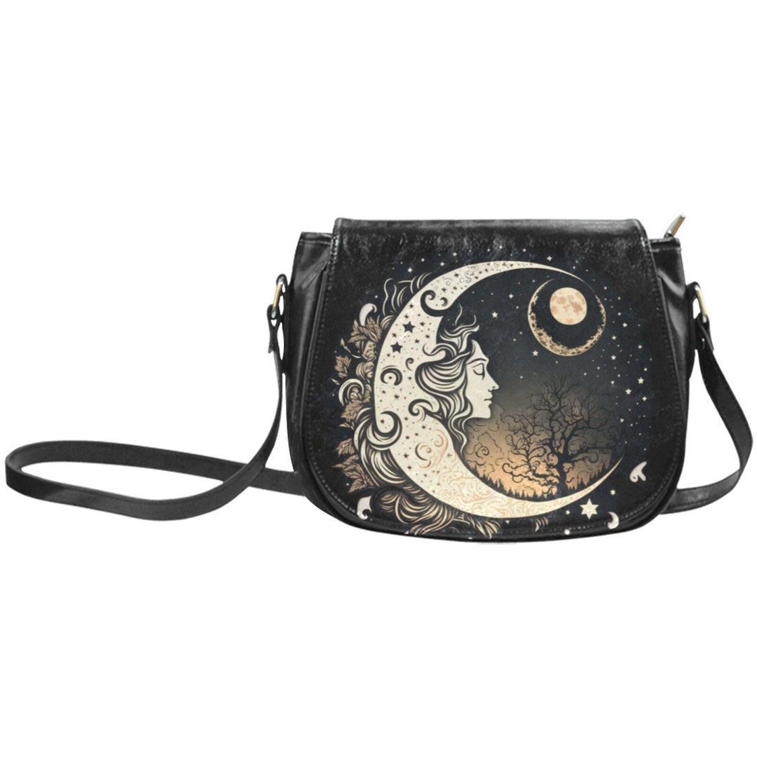 Wicca Purse, Moon Woman Cross Body Purse, Witchy Vegan Purse, Goth Bag ...