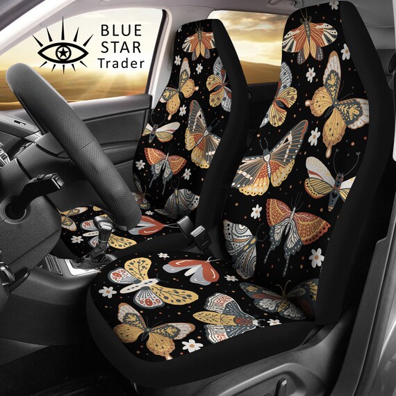 Blue butterfly car seat covers store