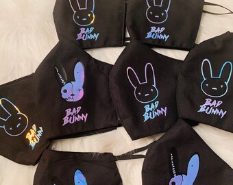 Bad Bunny Face Mask | Etsy