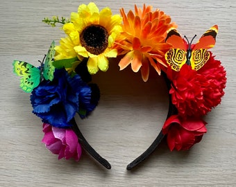 Rainbow Flower Crown | Etsy
