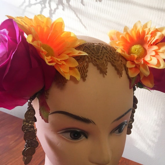 Gypsy Rose Headpiece Burning Man and Festival Inspired | Etsy
