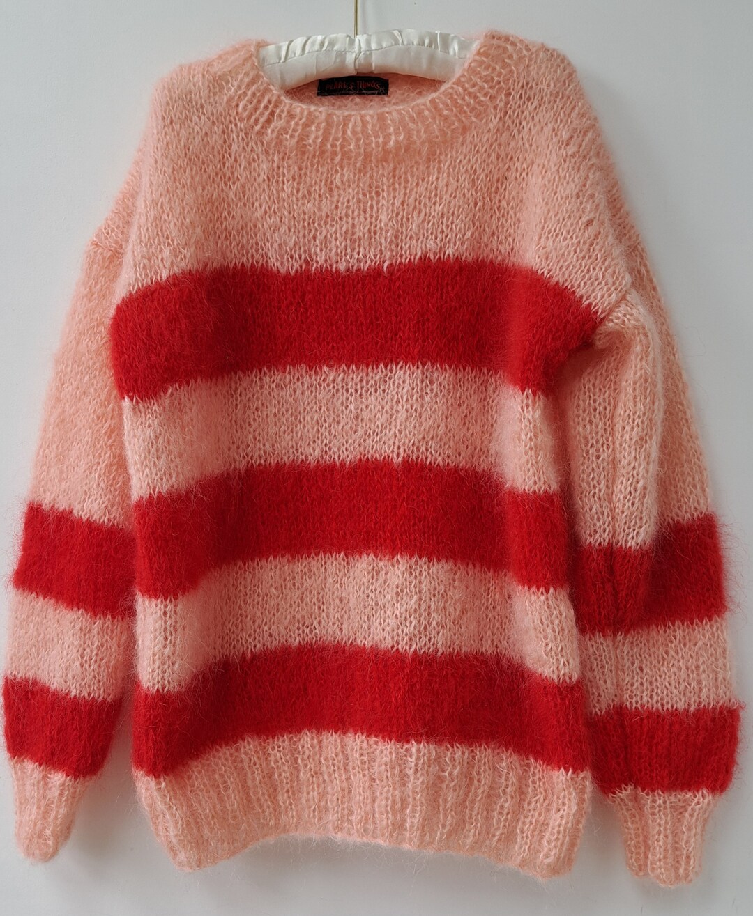 Handmade Punk Mohair Jumper: Pink and Red Striped Seditionaries Replica ...
