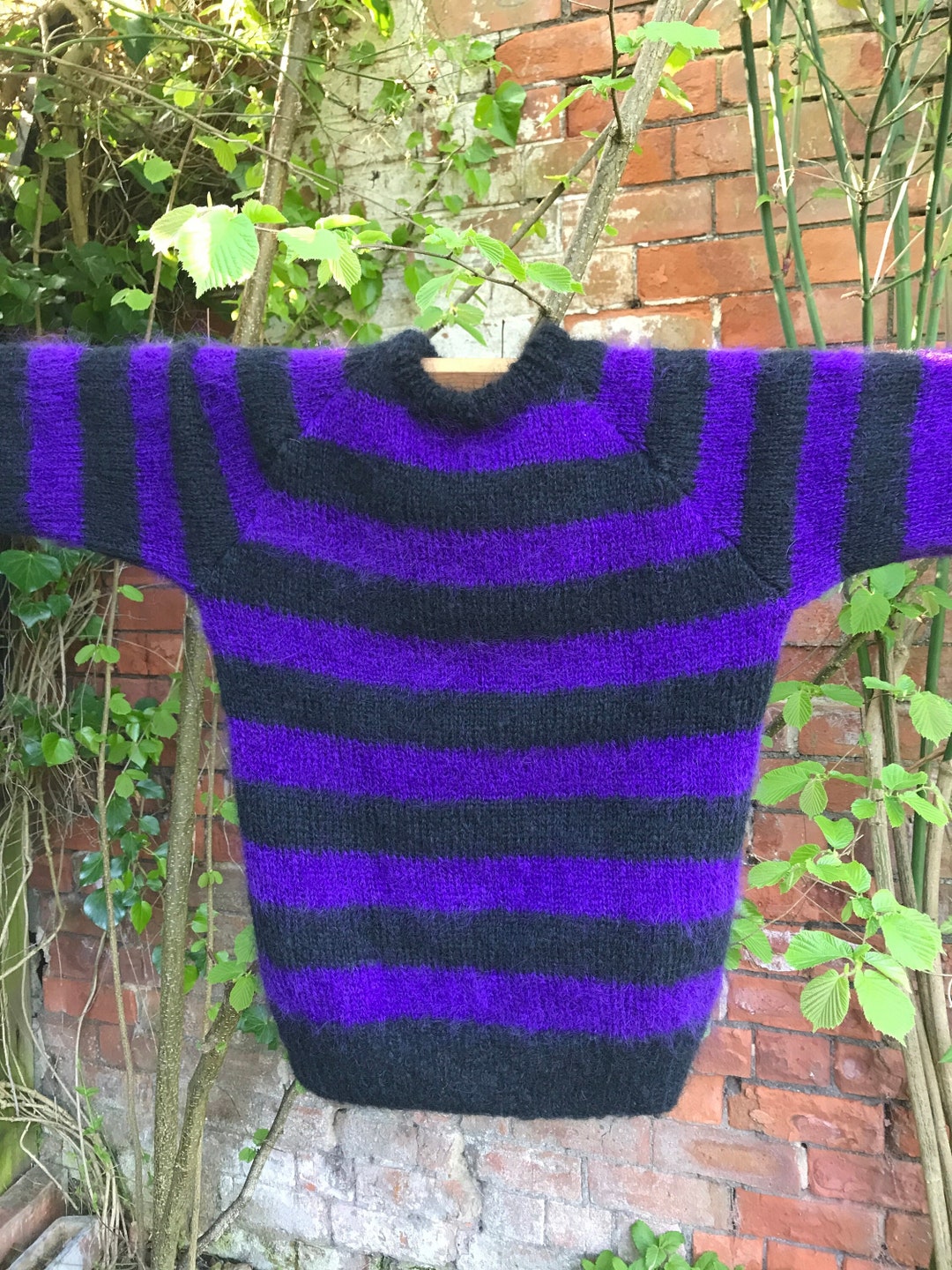Handmade Punk Striped Mohair Jumper - Etsy UK