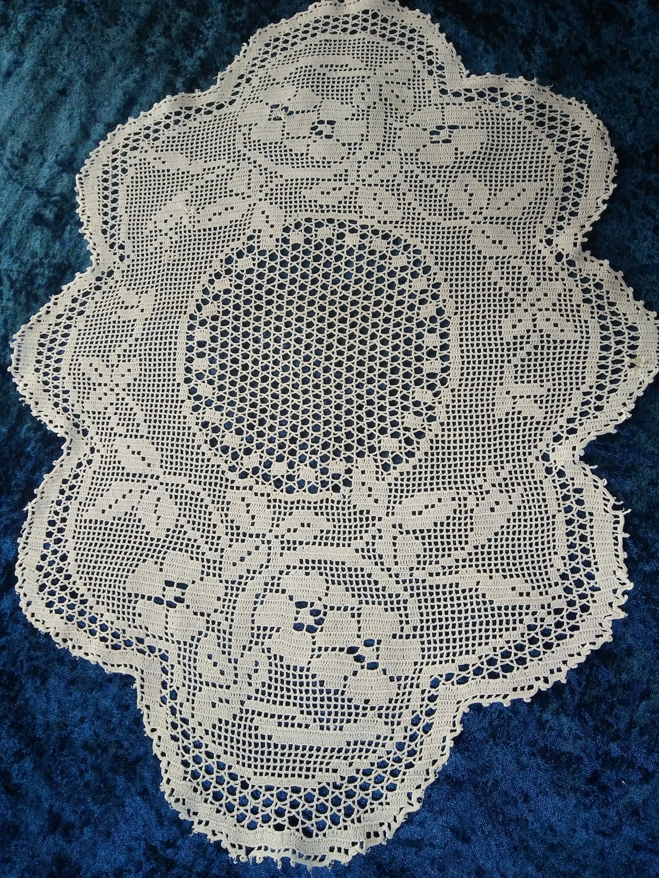 Antique MARY CARD Design 'briar Rose' 1933 Filet Hand Crochet Centre ...