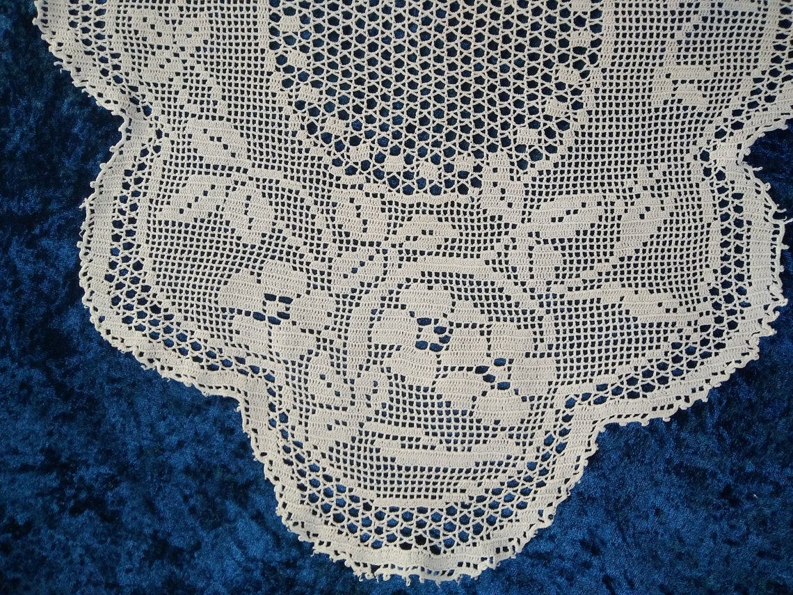 Antique MARY CARD Design 'briar Rose' 1933 Filet Hand Crochet Centre ...