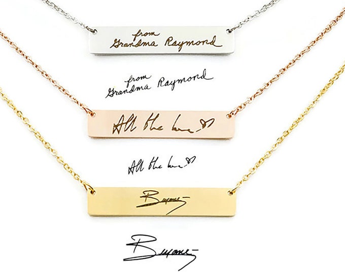 Actual Signature Necklace, Handwriting Necklace, Personalized Gifts ...