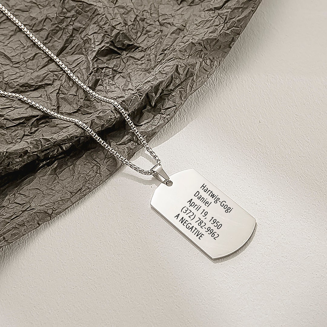 Dog Tag Necklace, Military Dog Tag, Personalized Dog Tag for Men ...