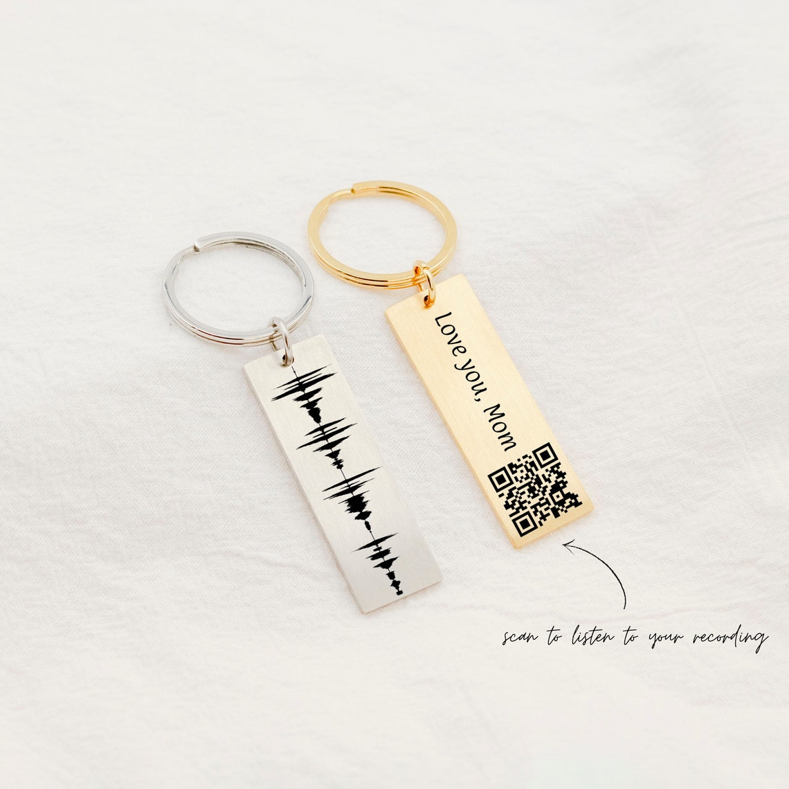 NEW Matte Finish Soundwave Keychain With QR Code Voice - Etsy