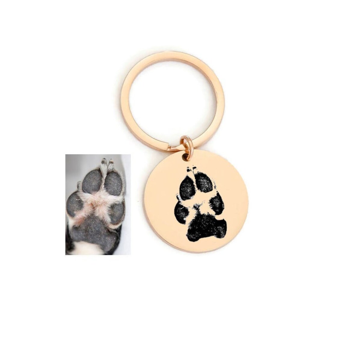 Custom Paw Print Keychain Actual Paw Print Keychain Pet - Etsy