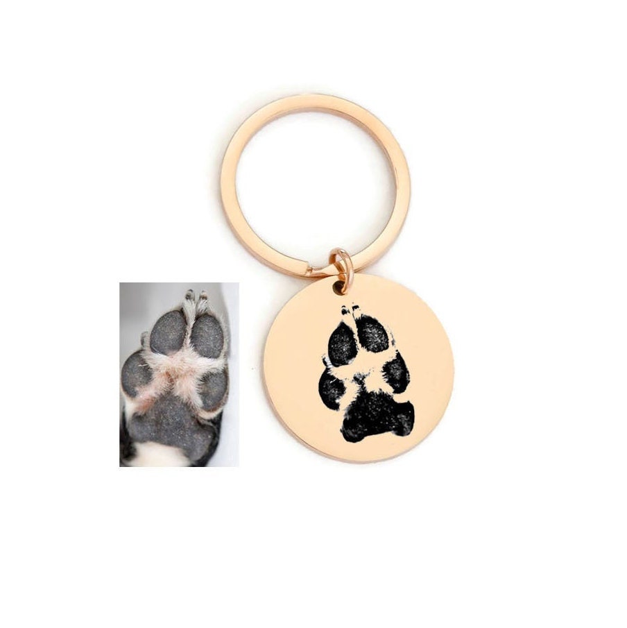 Custom Paw Print Keychain Actual Paw Print Keychain Pet - Etsy