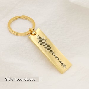 Soundwave Keychain With QR Code, Soundwave Art QR Code, Voice Recording ...