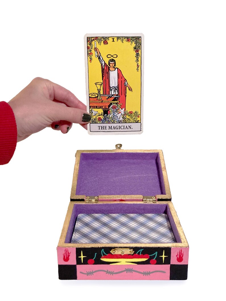 TAROT CARD BOX, Hand Painted Storage Box for Tarot Deck/playing Card ...