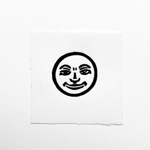 RUMMIKUB MOON PRINT, Hand Printed Linocut/block Print on Paper - Etsy