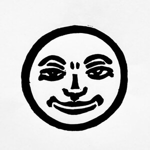 RUMMIKUB MOON PRINT, Hand Printed Linocut/block Print on Paper - Etsy